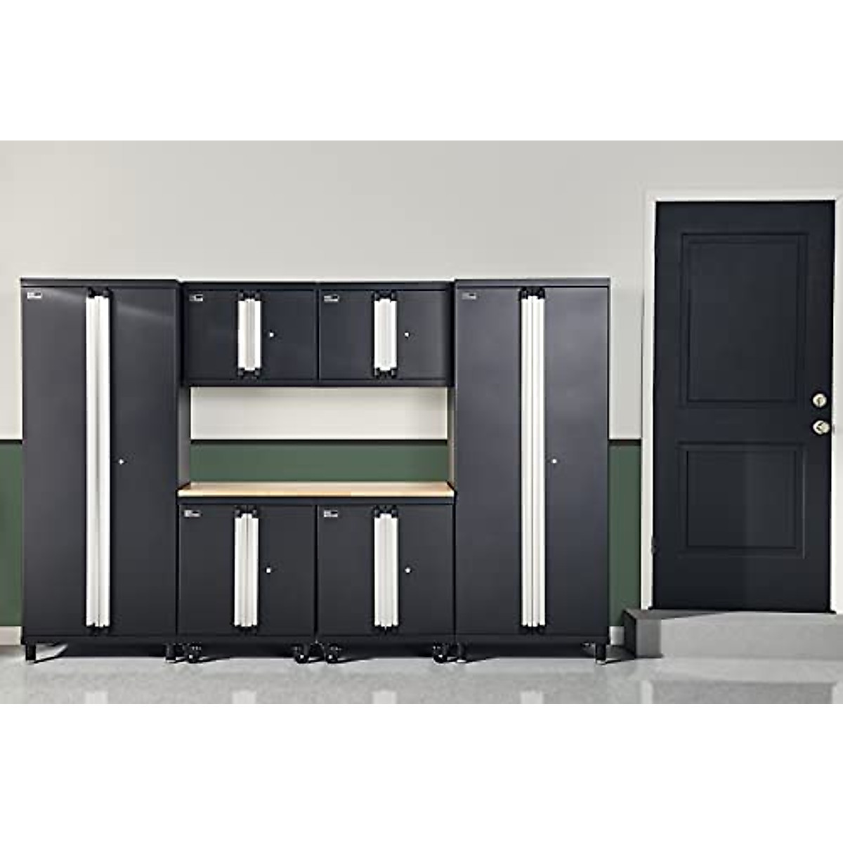 ClosetMaid ProGarage Wall Cabinet with Two Doors Lock and Shelf, for Garage Storage, Heavy Duty Steel, Black