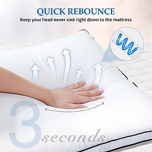 DolceLuna Pillows King Size Set of 2, Bed Pillows for Sleeping 2 Pack, King Sized Down Alternative Hotel Pillow for Side & Back Sleepers, Soft & Comfortable