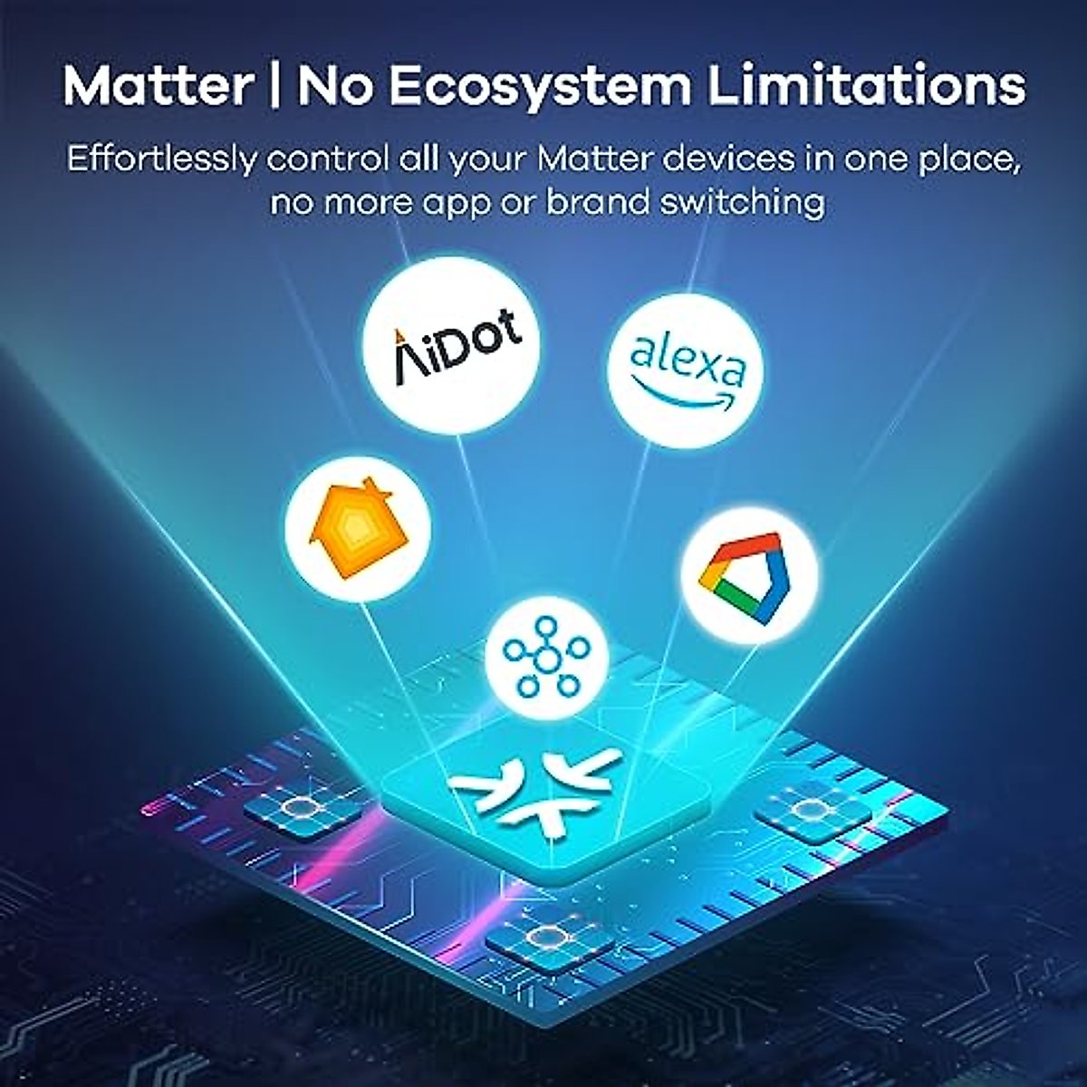 Linkind Matter Smart Plug, Work with Apple Home, Siri, Alexa, Google Home, SmartThings, Smart Outlet 15A/1800W Max, Smart Home Automation with Remote Control,Timer&Schedule, 2.4G Wi-Fi Only, 2 Pack