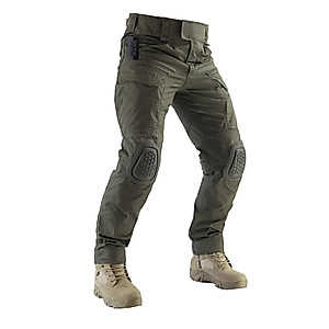 ZAPT Combat Pants Men's Airsoft Paintball Tactical Pants with Knee Pads Hunting Camouflage Military Trousers (Ranger Green, XL)