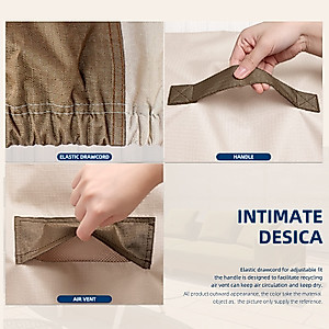 HAMLER Patio Sofa Cover, 2-Seater Heavy Duty Outdoor Couch Cover Waterproof, Outdoor Loveseat Cover with Air Vents and Handles, Outdoor Sofa Cover Fits up to 58"W x 32.5"D x 24"H, Brown & Beige