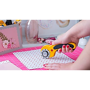 OLFA 12" x 18" Self Healing Rotary Cutting Mat (RM-CG/PIK) - Double Sided 12x18 Inch Cutting Mat with Grid for Fabric, Sewing, Quilting, & Crafts, Designed for Use with Rotary Cutters (Pink)