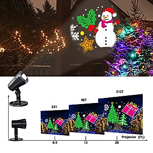Christmas Projector Lights with Santa, Snowflakes Images, Plug and Play Holiday Projector Light, Area Coverage Holiday Projector for Christmas Theme Parties, Good for Close Proximity Wall or Indoor
