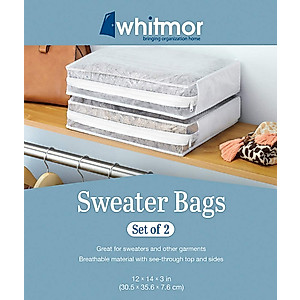 Whitmor Set of 2 Sweater Bag, White, 2 Count (Pack of 2)