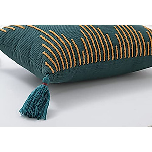 Pillow Perfect Indoor Linear Geo Teal Rectangular Throw Pillow, Blue