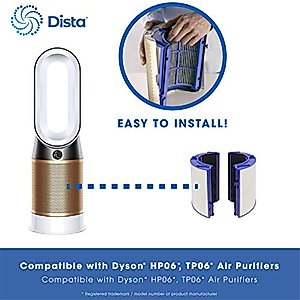 Dista Filter - 970341-01 Premium Combi 360 Glass True Hepa Filter Compatible with Dyson Air Purifier Model PH01 PH02 PH03 PH3A PH04 TP06 HP06 TP07 HP07 TP7A TP09 HP09 for for Dyson Pure Cool +Hot +Humidify CRYPTOMIC Tower Purifying Fan Part # 970341-01 97