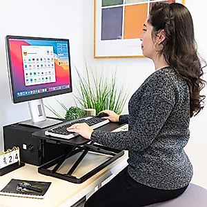 Mount-It! Standing Keyboard Tray, Adjustable Height Keyboard Riser for Desktop, Ergonomic Sit Stand Key Board and Mouse Platform, Ergonomic Lifter for Keyboard and Laptops 23.6 x 11.8 Inch