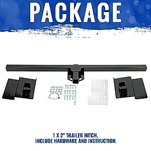 HECASA 2" Trailer Hitch Adjustable Compatible with Universal RV w/Frames up to 72 Inches Powder Coated Steel