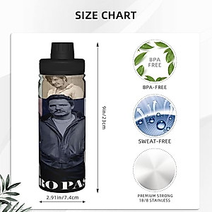 Eevikion Pedro Actor Pascal Stainless Steel Insulated Tumbler Sports Water Bottle Hot and Cold Travel Cup 18oz