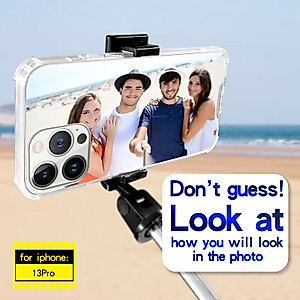 Cavdycidy for iPhone 13 pro Mirror Case for Women,Acrylic Mirror Phone Case That Can Be Used for Outdoor Makeup for Girl Who Love Beauty(Classic Mirror)