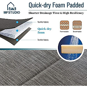 MFSTUDIO 7 Pieces Patio Dining Sets,Outdoor Furniture Set Including 1x 65 Rectangle Table and 6 High Back Sling Padded Swivel Chairs Metal Dining Set for Backyard,Garden,Deck