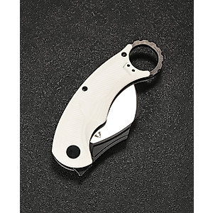 CMB Made Knives Falcon Folding Karambit Japan AUS-10 Steel G10 Handle Tactical Survival Camping Outdoors Pocket Knife CMB-C01W (White)