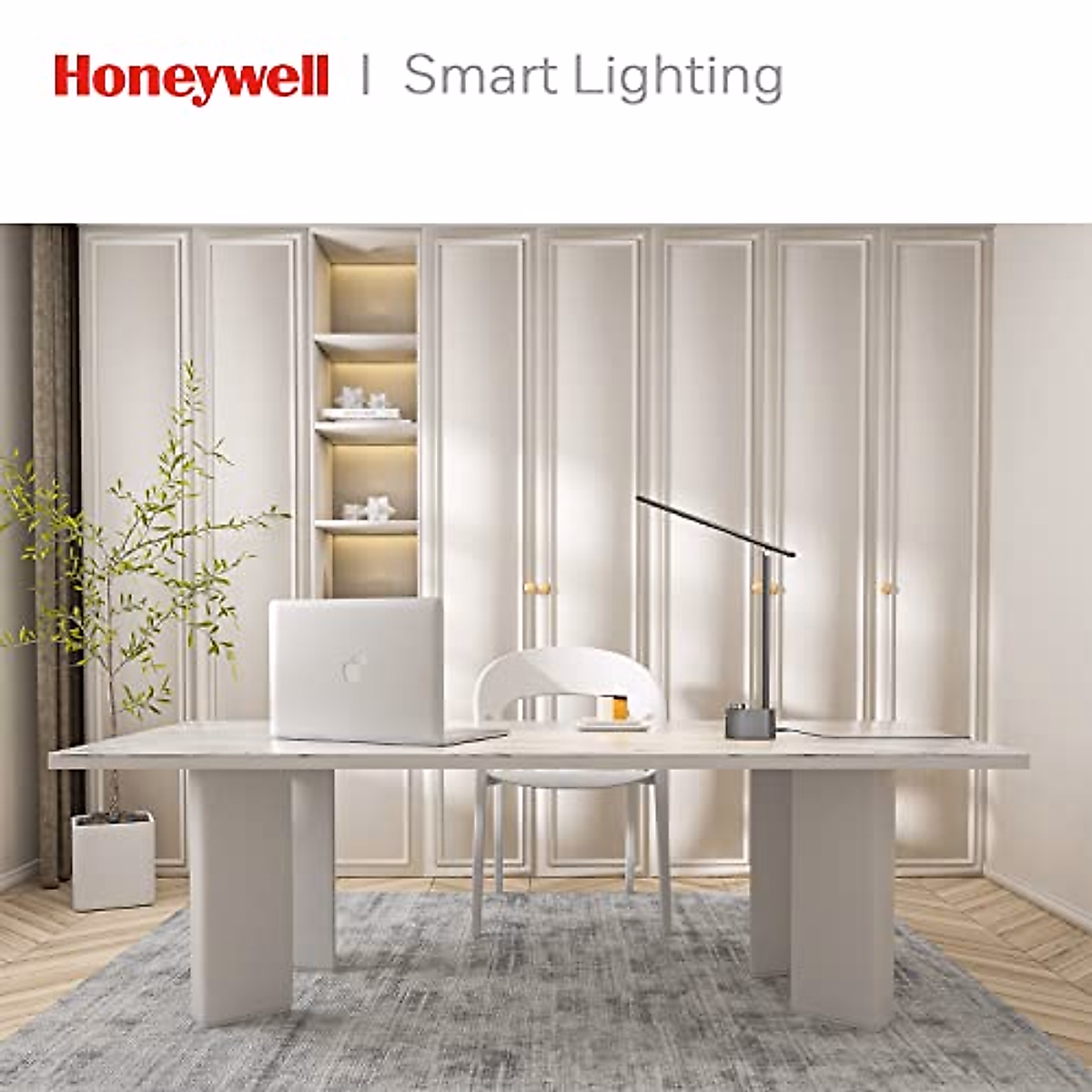 Honeywell HWT-H01 LED Desk Lamp Stepless Dimmable Table Lamp with USB A+C Dual Charging Port Eye-Caring Foldable Desk Light with 3 Color Modes for Home Office Bedroom Reading Study Sunturalux (Gray)