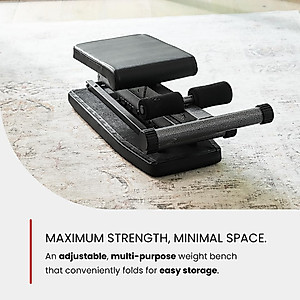 Finer Form 5-in-1 Weight Bench, Adjustable & Foldable for Bench Press, Strength Training and Full Body Workout. Perfect for Dumbbell Sets or an Adjustable Dumbbell Set in Your Home Gym.