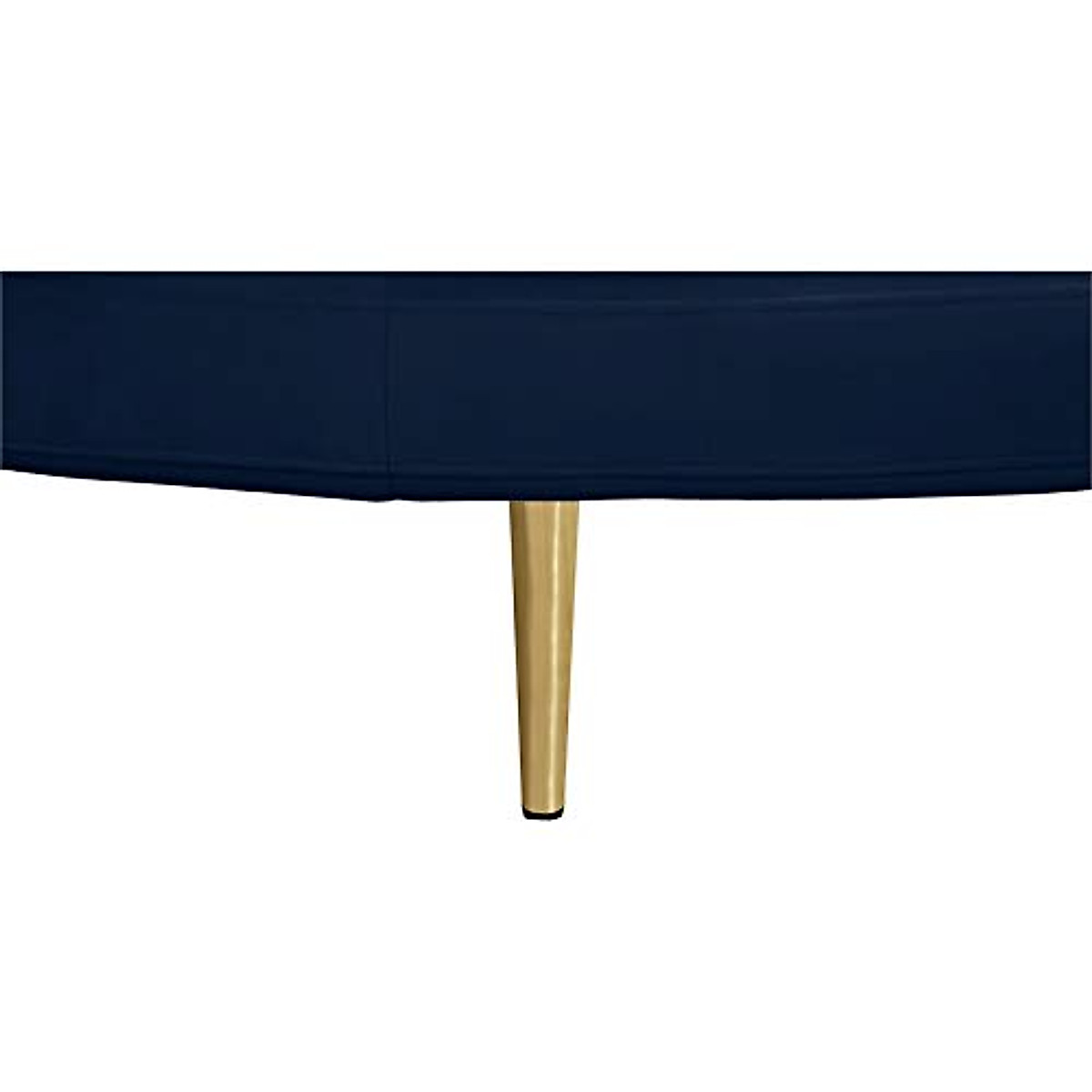 Meridian Furniture 627Navy Circlet Collection Modern | Contemporary Velvet Upholstered Roundabout Sofa with Sturdy Gold Iron Legs, 72" W x 72" D x 29" H, Navy