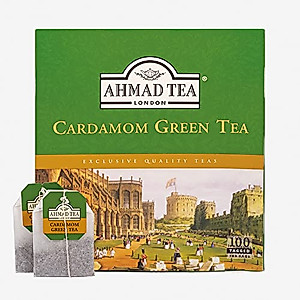 Ahmad Tea Green Tea, Cardamom Teabags, 100 ct (Pack of 1) - Caffeinated & Sugar-Free