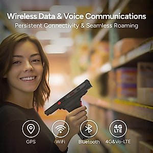 MEFERI ME40K Android 12 Barcode Scanner with Pistol Grip, Equip SE4710 Zebra Scanner Engine, 5180mAh, PDA Handheld Mobile Computer Snapdragon Octa-core CPU, 4G BT WiFi GPS NFC