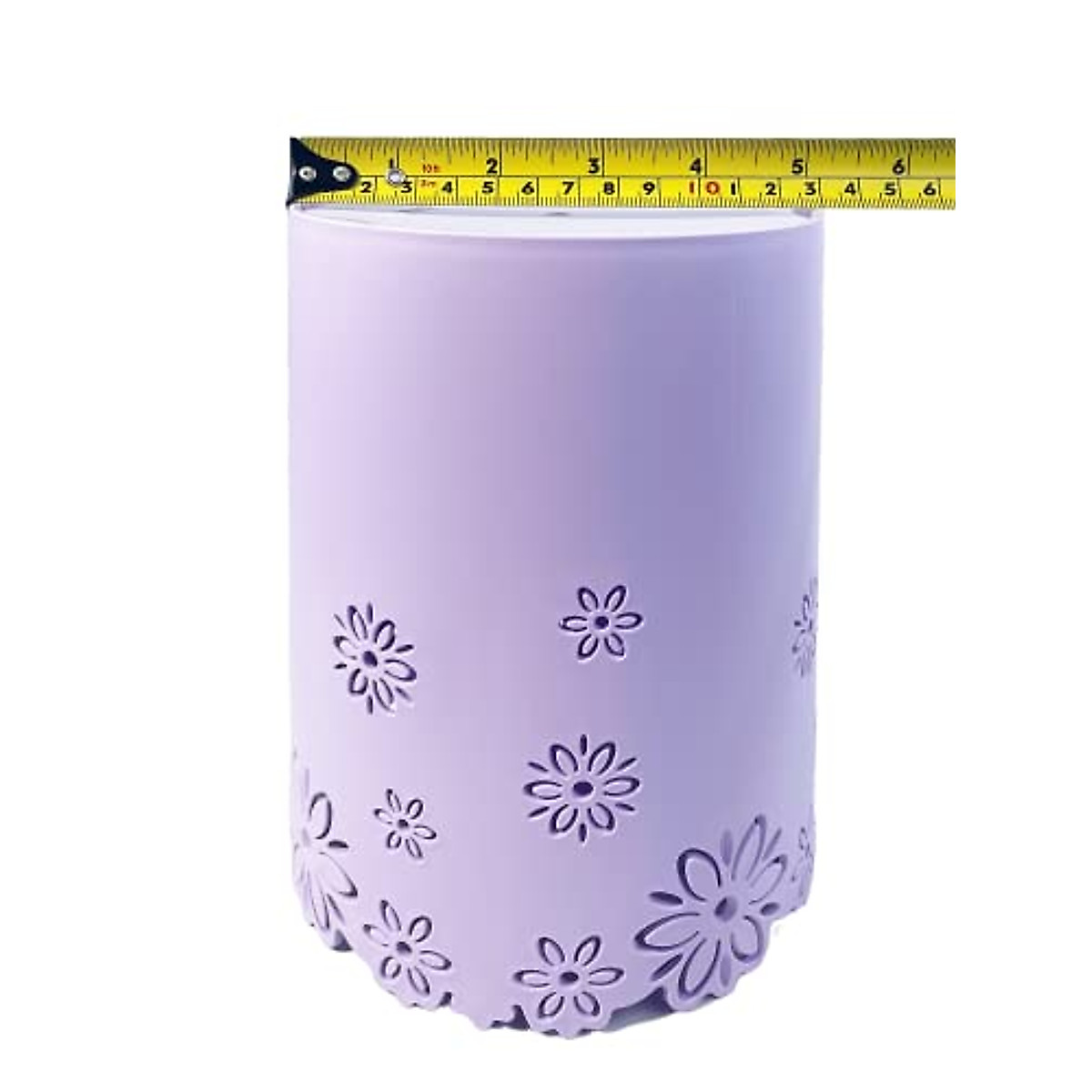 Nazr Wastebasket, Hollow Flower Shape Plastic Lidless Wastepaper Baskets Trash Can (S-Purple)