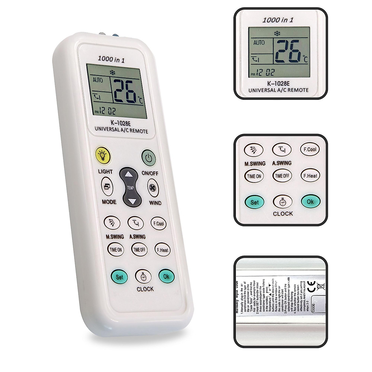 Universal Air Conditioner Remote Control A/C Conditioning Remote Controller for HAIER Mitsubishi Toshiba HITACHI Panasonic FUJITSU LG Sharp Samsung AUX GREE SANYO A/C Remote Control