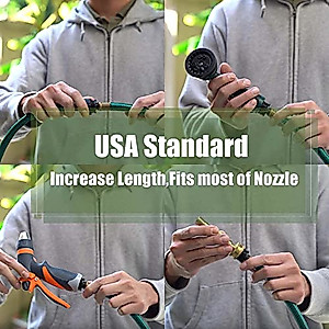 FUNJEE Outdoor Garden Hose for Lawns, Flexible and Durable, No Leaking, Solid Brass Fitting for Household (Green, 1FT)