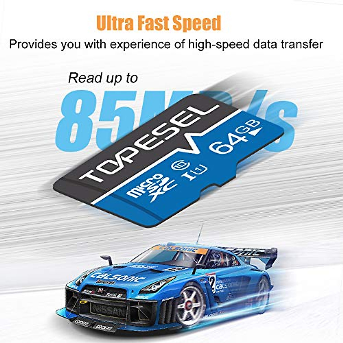 TOPESEL 64GB Micro SD Card SDXC 2 Pack Memory Cards UHS-I TF Card Class 10 for Camera/Phone/Galaxy/Drone/Dash Cam/GOPRO/Tablet/PC/Computer(2 Pack U1 64GB)