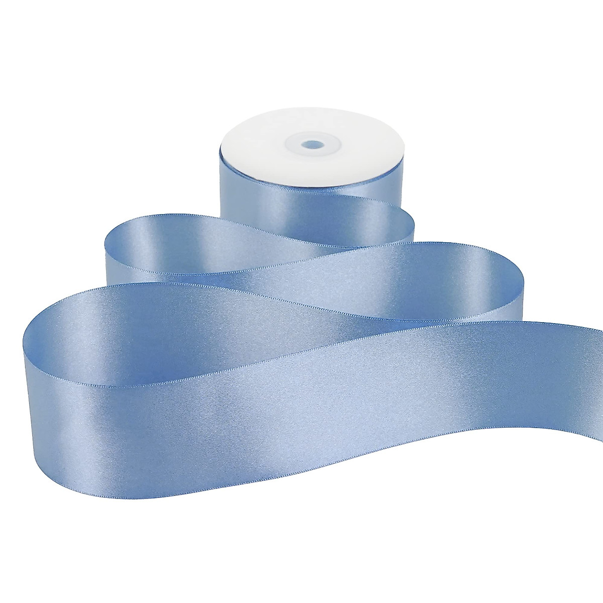 MEEDEE Dusty Blue Satin Ribbon 2 Inch Dusty Blue Ribbon Lux Satin Double Faced Ribbon by 25 Yards Silk Ribbon Satin Ribbon for Gift Wrapping, Satin Weddings, Flower Bouquet, Holiday Decorating