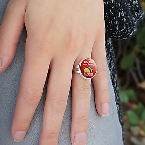 GRAPHICS & MORE After this We're Getting Tacos Silver Plated Adjustable Novelty Ring