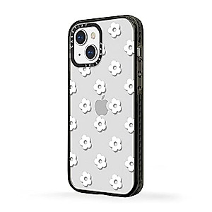 CASETiFY Impact iPhone 13 Case [6.6ft Drop Protection] - Ditsy Daisies - White - Clear Black