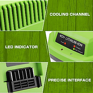Powilling Replacement Charger Compatible with Greenworks 40V Battery Charger Lithium Ion 29482 29462 29472 2901319 2938302 BAF702 L-300 BAF704 BAF705 Compatible with 40V G-MAX Power Tools