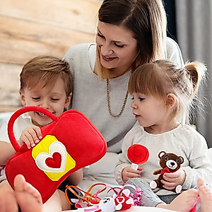 teytoy Valentines Day Gifts Toys, Stuffed Animal Squeaker and Crinkle Baby Girl Toy Playset Sensory Toy Gifts Idea Party Favors Decoration for Baby and Newborn