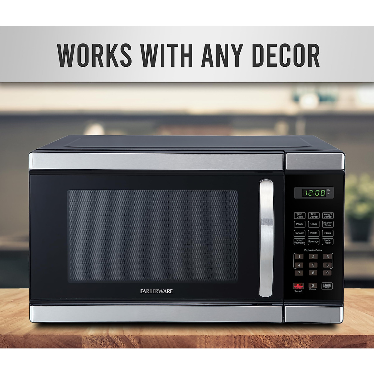 Farberware FMO11AHTBKM Countertop Microwave Oven, Black