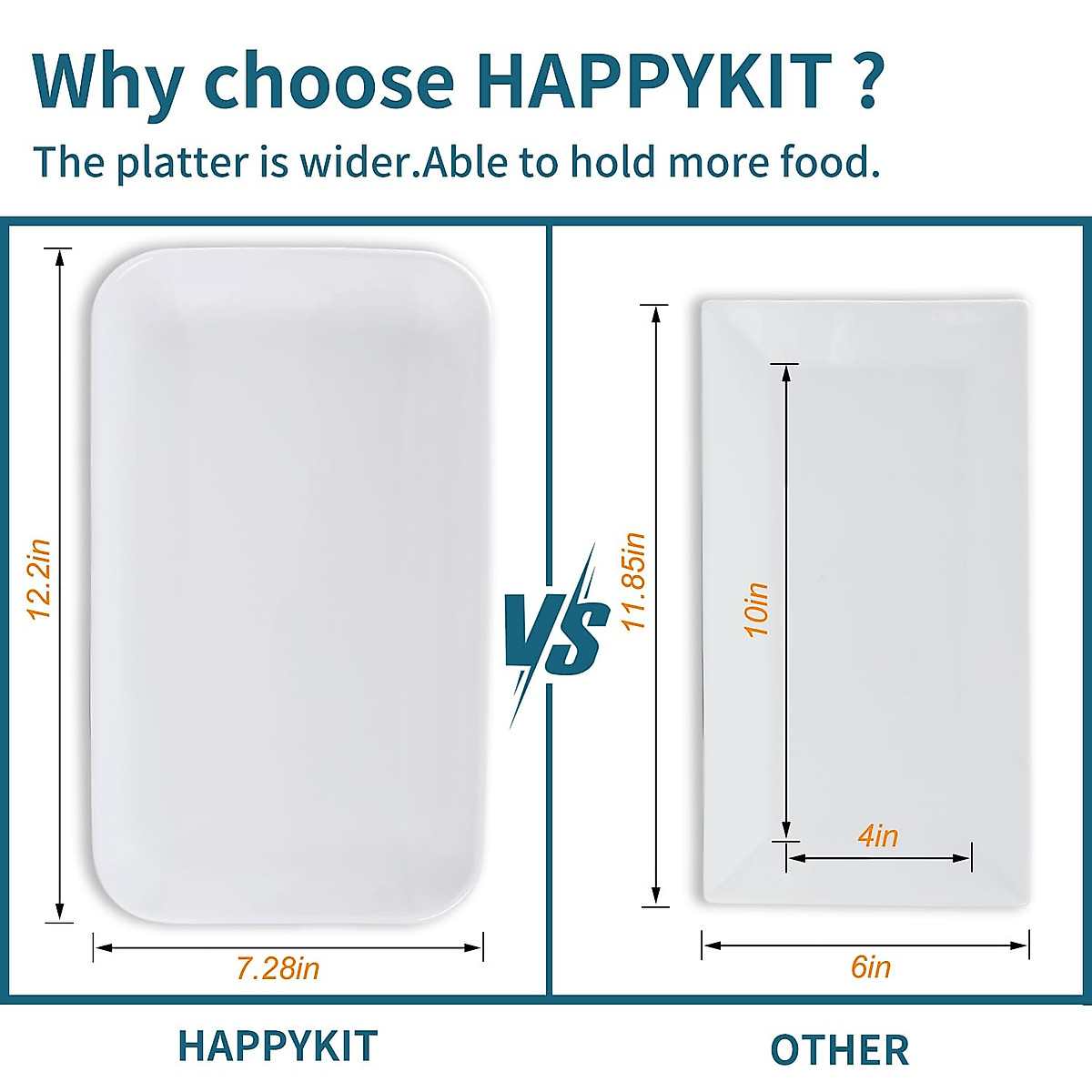 HAPPY KIT 3 Tier Serving Tray Set and Tiered Tray Stand,12 Inch Widened Porcelain Platters with Freely Combinable Rack,Decor Cupcake Stand for Christmas Party Display,Dessert Trays Collapsible