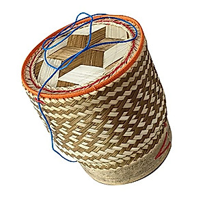 Bamboo Sticky Rice Serving Basket Handmade ''KRA-Tip'' Thai Laos Traditional Weave Wickerwork with Vegetable Based Dye Serving Travel Picnic Keeping Sticky Rice After Steaming Keep Sticky Rice Warm