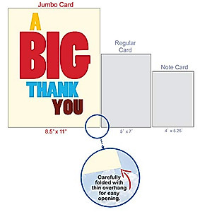 NobleWorks - Hilarious 8.5 x 11 Inch Notecard w/Envelope, Funny Cartoon Comic Strip, Stationery Jumbo Size Cards and Blanks - Big Thank You Card J9689