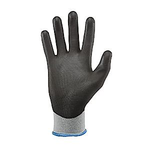 Gorilla Grip Grey Slip Resistant All Purpose Work Gloves, Size: Large, Pack of 5 Pairs of Gloves