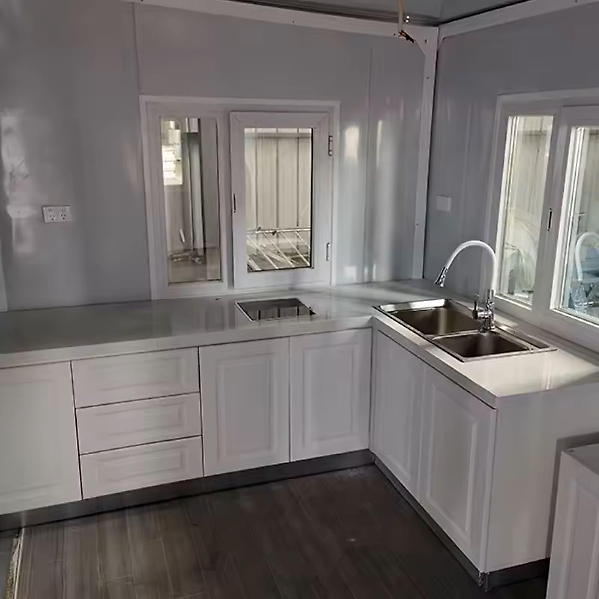 Tiny Expandable Prefab House to Live in 1 Bathroom, 3 Rooms & 1 Kitchen- Foldable House, Container Home, Portable House, Tiny House for Small Family, Modular Guest House – 19 x 20 FT (3 Bedrooms)