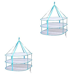 2pcs 3 Foldable Garment Rack Collapsible Laundry Drying Rack Foldable Laundry Rack Sweater Drying Rack Collapsible mesh Basket Clothes Drying Rack Drying Rack. mesh Drying Rack Air