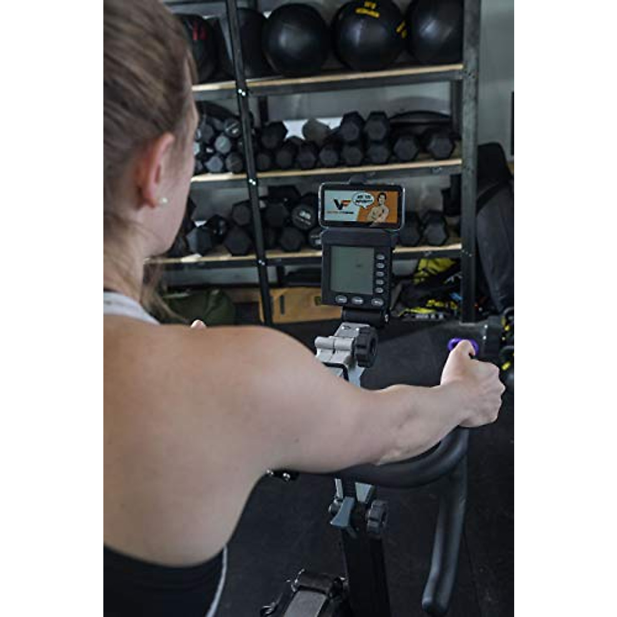 Phone Holder Made for PM5 Monitors of Concept 2 Rower, SkiErg and BikeErg - Silicone Smartphone Cradle Compatible with Concept 2 Rowing Machine. Ideal Rower Accessories