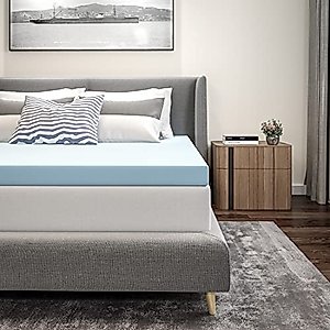 Flash Furniture Capri Comfortable Sleep 3 inch Cool Gel Mattress Topper, CertiPUR-US Certified Memory Foam, Full