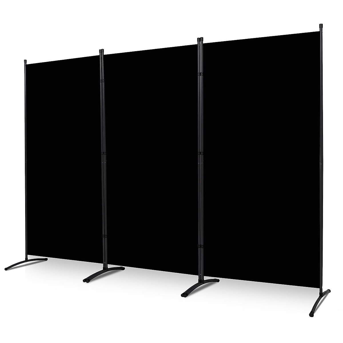 JVVMNJLK Indoor Room Divider, Portable Office Divider, Room Divider Wall Screen 3 Panel, Folding Partition Privacy Screen Walls Dividers for Room Separator 102" W x 71.3" H,Black