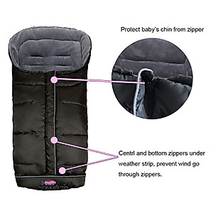 Anti-Kick Waterproof Stroller Sleeping Sack,Universal Stroller Footmuff Fits All Toddler/Sleeping Bag Cocoon Cozy Warmer for Baby Winter Stroller Cover with Unique Design