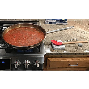 Granite Utensil Rest with Wooden Spoon Included. Holds Most Kitchen Utensils, Heat-Resistant, BPA-Free Spoon Rest & Holder for Ladles, Tongs & More - Use on Stove Top, Counter, Dining Room Table