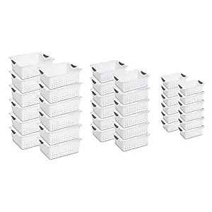 Sterilite Multi-Size Plastic Storage Basket Bin Organizer Bundle Set (36 pieces)