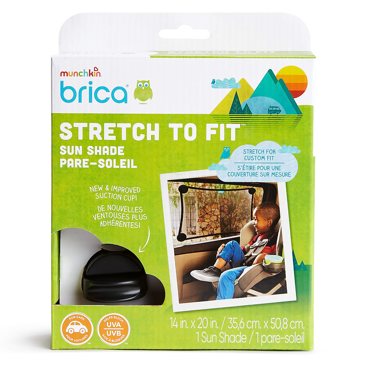 Munchkin® Brica® Stretch to Fit™ Car Window Sun Shade, Helps Block UVA/UVB Rays