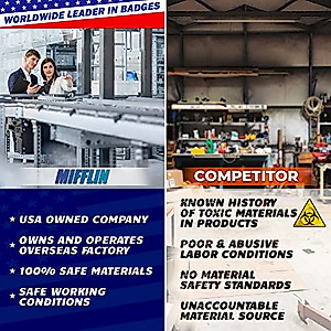 Mifflin-USA Horizontal ID Name Badge Holder (Clear, 3.5x2.25 Inches, 100 Pack), Waterproof and Resealable Plastic Card Holders