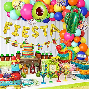 Amandir Fiesta Mexican Party Decorations 115Pcs Fiesta Balloon Garland Arch Kit Fiesta Party Banner Cactus Llama Avocado Foil Balloons Cinco De Mayo Taco Coco Baby Shower Birthday Carnival Party Decor
