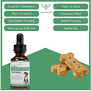 Life of Health Quercetin for Dogs - Quercetin for Dogs Allergies - Dog Allergy Support - Dog Allergy - Quercetin - Quercetin Dog - Dog Allergies - Quercetin Supplements - Dog Allergy Relief - 1 fl oz
