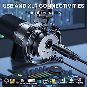MAONO AU-A04 USB Microphone with PD200X Dynamic Microphone Bundle for Podcast, Studio, Streaming, Recording, Vocal
