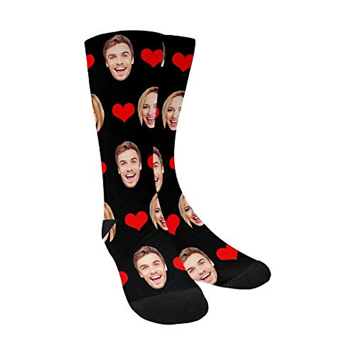 InterestPrint Custom Photo Socks, to Men Women with Love Funny Socks Turn Your Face into Socks