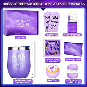 10PCS Birthday Gifts for Women - Sagittarius Gifts for Mom, Wife, Girlfriend, Sister - Self Care Package, Get Well Soon, Mothers Day